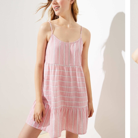 LOFT | Dresses | Loft Beach Stripped Strappy Tiered Dress | Poshmark